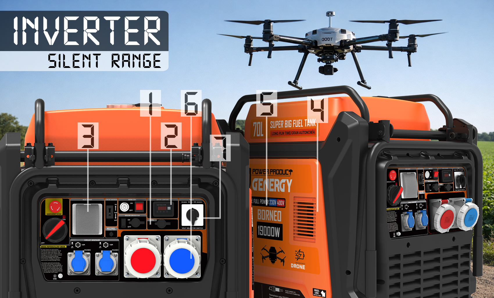 GENERATOR BORNEO RC-SOL-ATS 19000W - Genergy